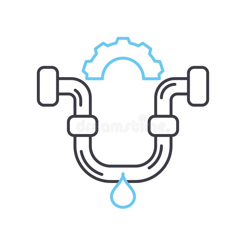 Sanitary System Line Icon, Outline Symbol, Vector Illustration, Concept ... Sanitary System Line Icon, Outline Symbol, Vector Illustration, Concept ...
