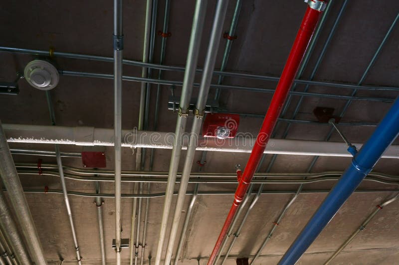 Sanitary System Pipes and Electrical Cables Installed Under Flat Slab ...