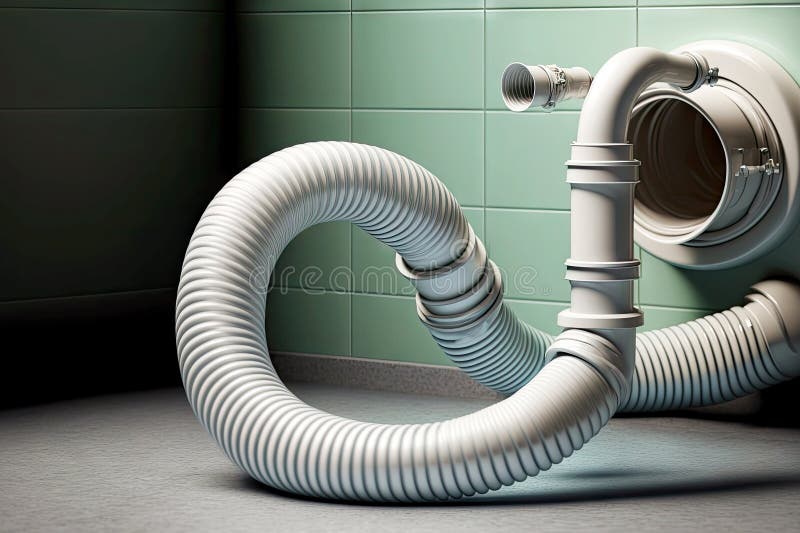 Sanitary Ware in Bathroom Plastic Siphon and Pipes Stock Illustration ...