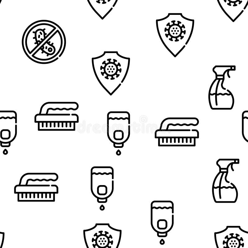 Sanitation Accessories Vector Seamless Pattern Stock Vector ...