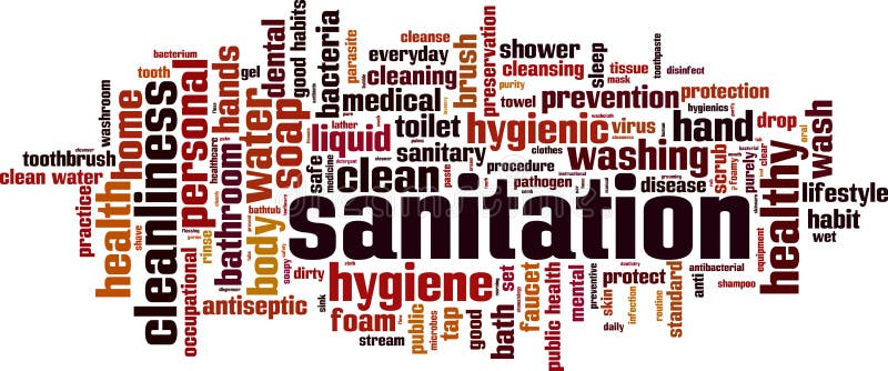 Sanitation word cloud stock vector. Illustration of cloud - 199242234