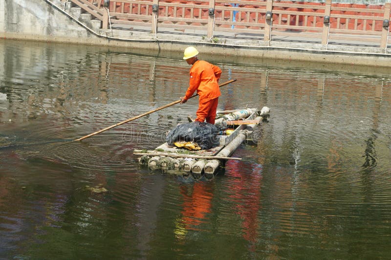 Sanitation Workers in the River Clean Up Garbage Editorial Image ...