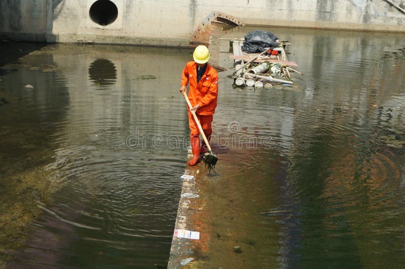 Sanitation Workers in the River Clean Up Garbage Editorial Photo ...