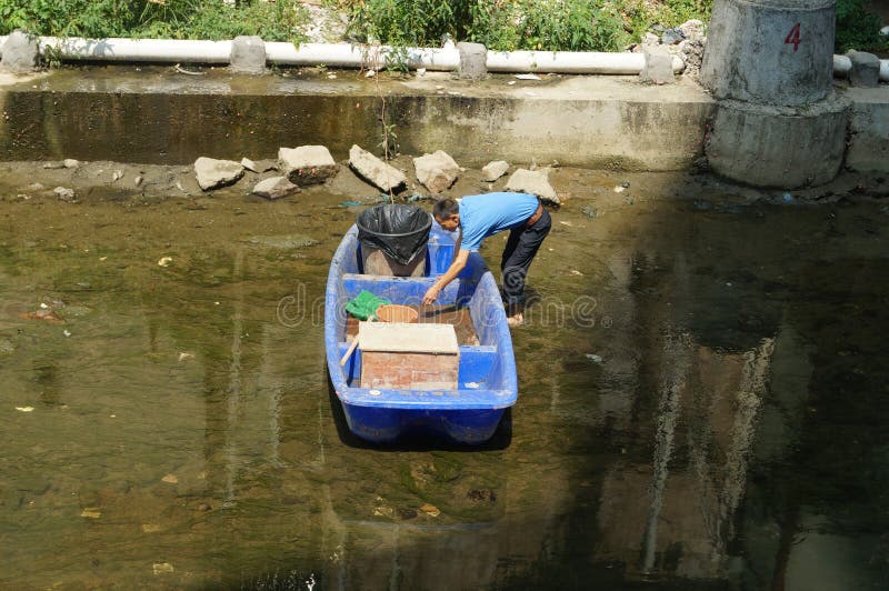 Sanitation Workers in the River Clean Up Garbage Editorial Photography ...