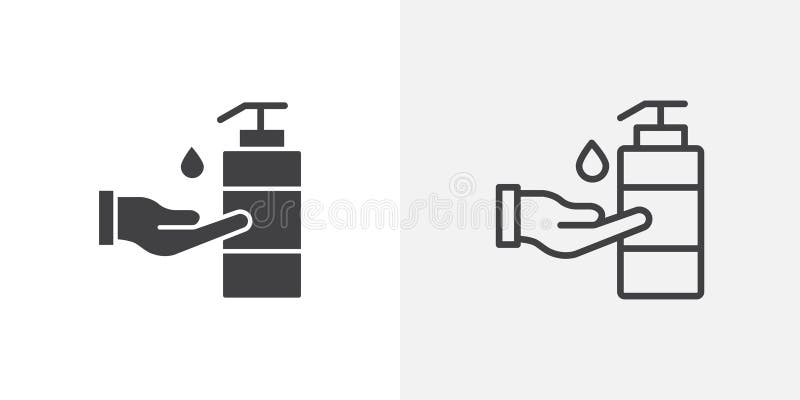 Sanitize Hands Thin Line Vector Icon Set Stock Illustration ...