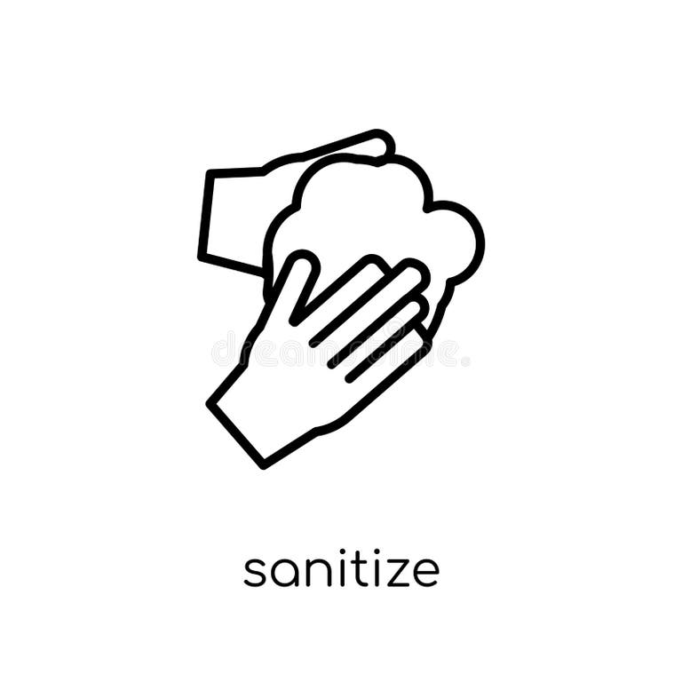 Sanitize Icon. Trendy Modern Flat Linear Vector Sanitize Icon on Stock ...
