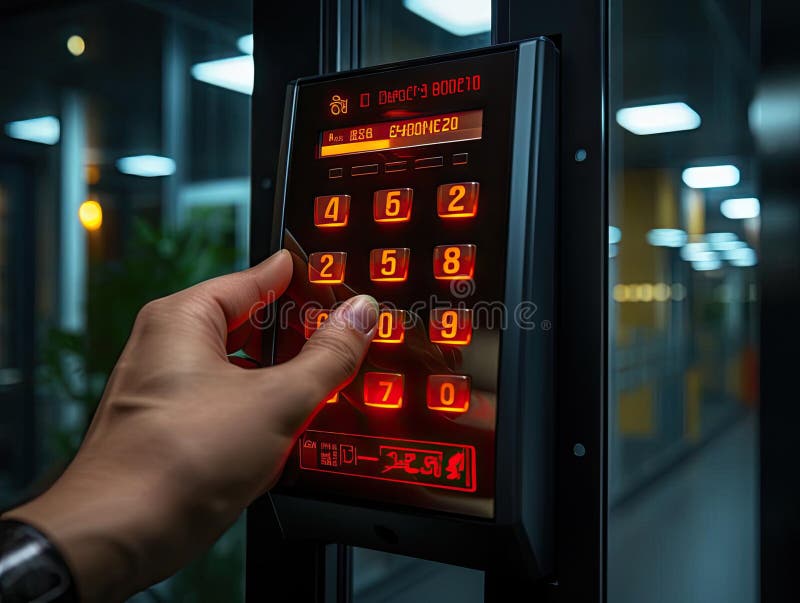 Sanitized Touchless Elevator Control Panel in Modern Office Stock ...