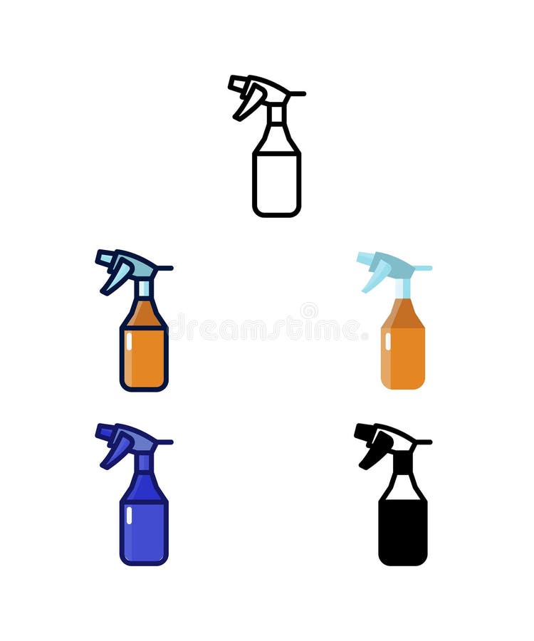 Sanitizer Spray. Home Brewer Equipment and Raw Material Icons. Vector ...