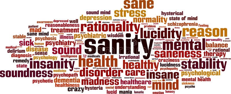 Sanity word cloud stock vector. Illustration of sense - 276295838
