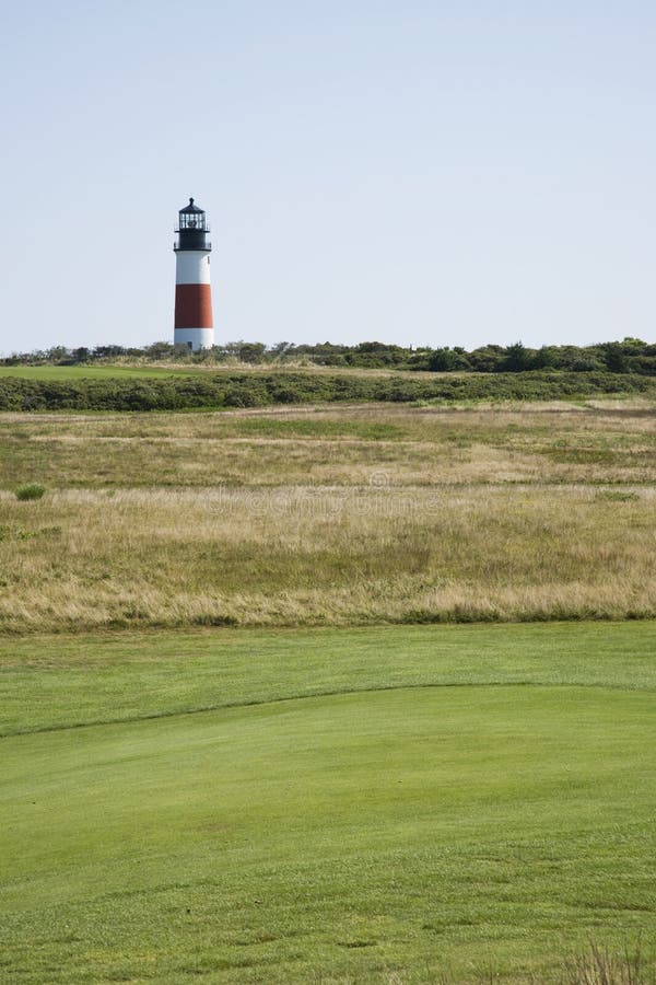 Sankaty Head Lighthouse Golf Stock Image - Image of massachusetts ...