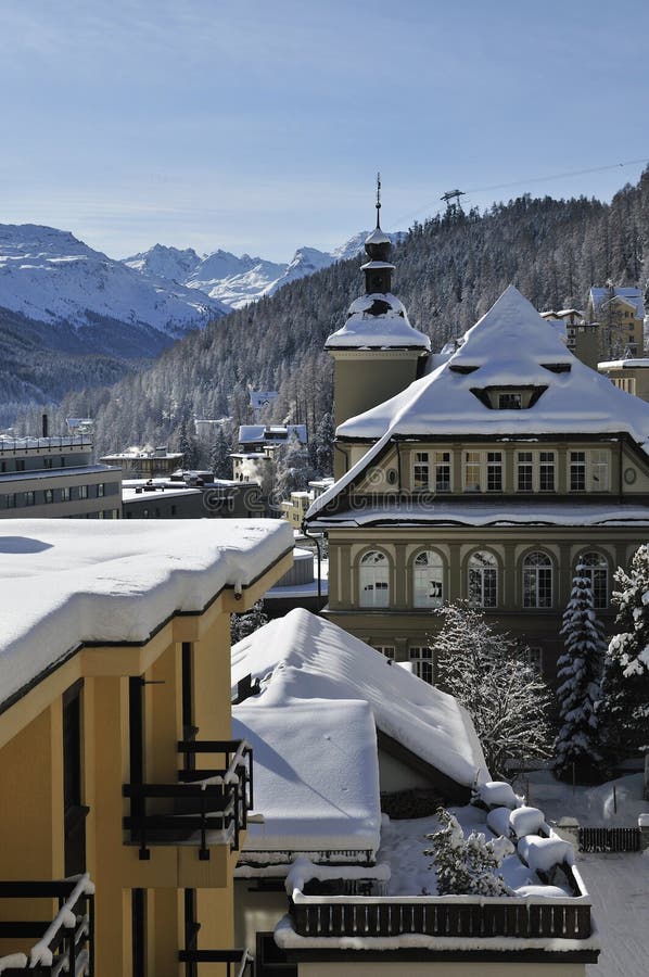 Sankt Moritz editorial image. Image of panorama, clock - 63561585