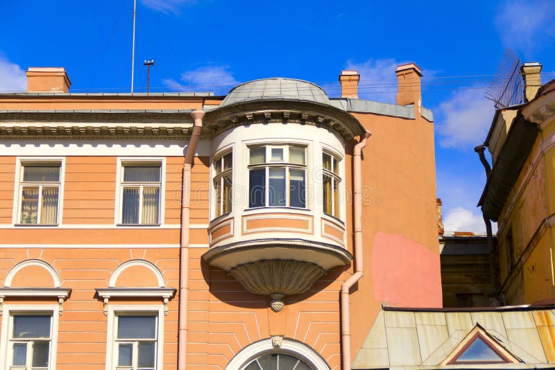 Round Balcony on Top of a Buidling Stock Photo - Image of building ...