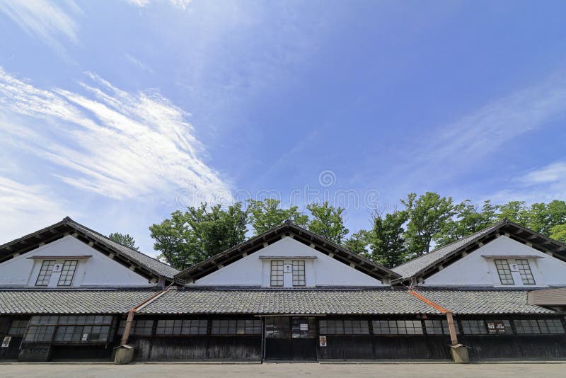 Sankyo warehouse stock image. Image of sunny, blue, storehouse - 124413965