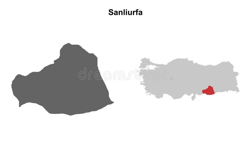 Sanliurfa outline map stock vector. Illustration of infographic - 379017320