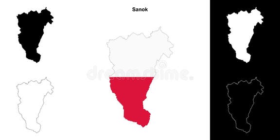 Sanok outline map stock illustration. Illustration of icon - 356923640
