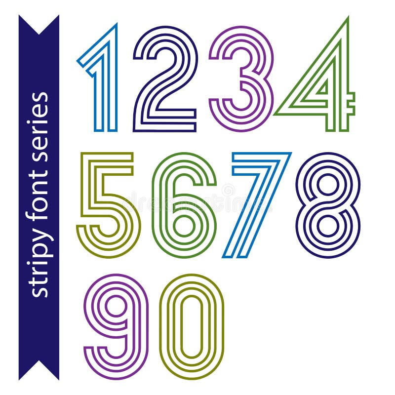 Sans Serif Geometric Numbers, Graphic Numeration Stock Vector ...