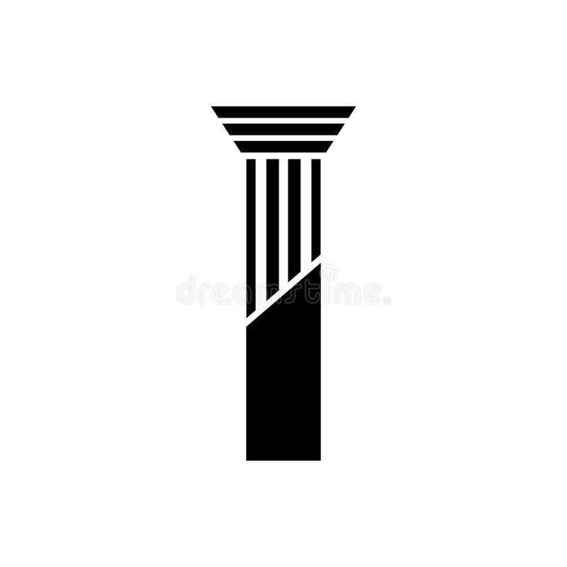 Sans Serif Letter I Pillar Law Logo Stock Illustration - Illustration ...