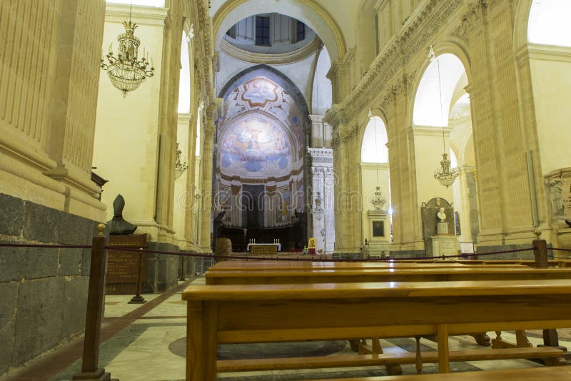 Visiting the Sant Agata Cathedral from Catania Stock Photo - Image of ...