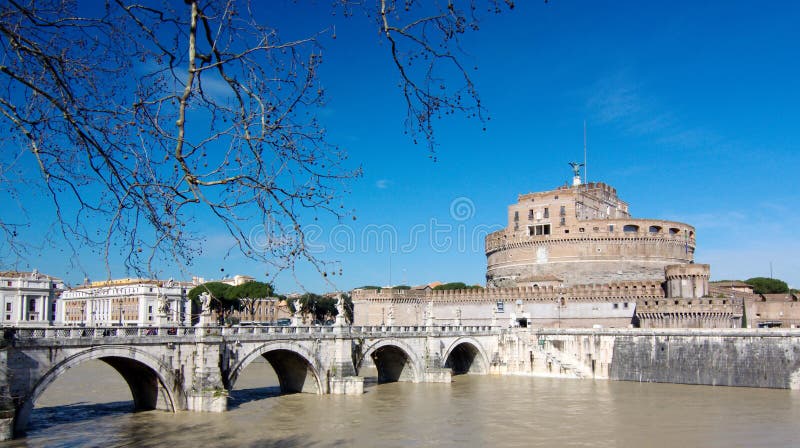 Sant Angelo Bridge and Castle Sant Angelo Stock Image - Image of place ...