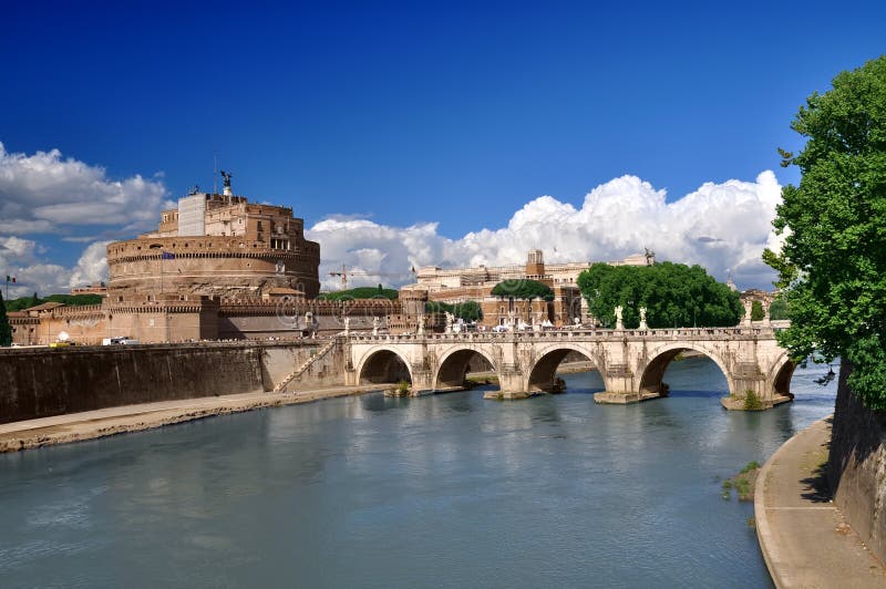 Castle St. Angelo in Rome stock image. Image of monument - 6717379