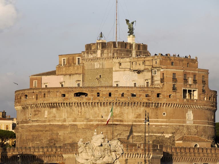 Sant Angelo Castle Rome View from the Bridge Stock Image - Image of ...