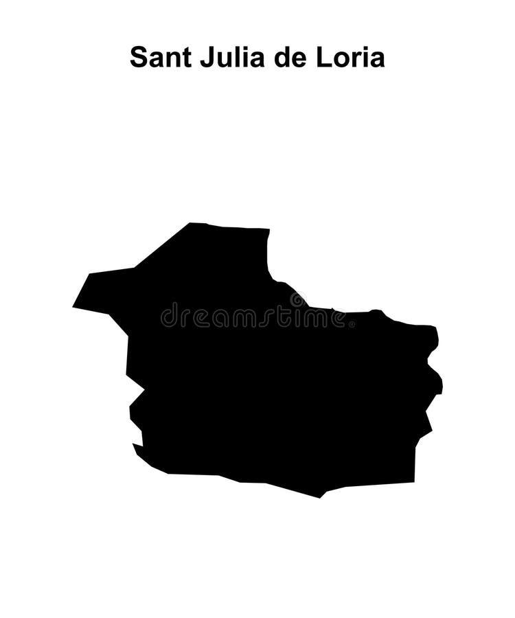Sant Julia De Loria Outline Map Stock Illustration - Illustration of ...
