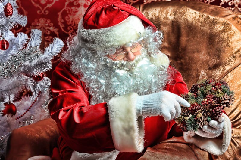 Santa Claus Forklift Operator in Warehouse Stock Image - Image of ...