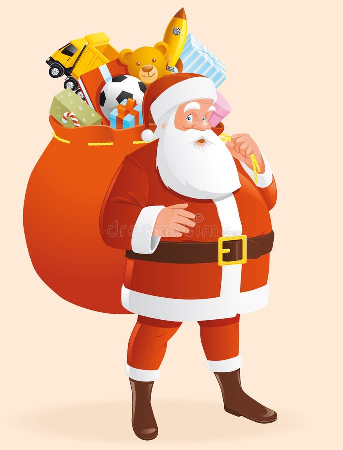 Santa stock vector. Illustration of front, stand, happy - 26618080