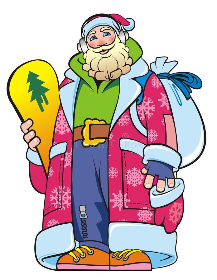 Snowboarding Santa Claus Stock Illustrations – 322 Snowboarding Santa ...