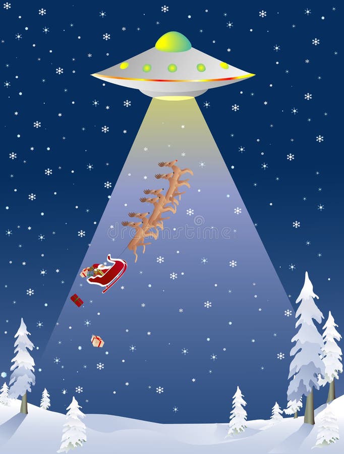 Santa Abducted by UFO stock vector. Illustration of spaceship - 3586505