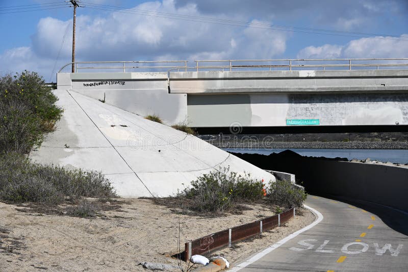 The Santa Ana River Trail Underpass at Pacific Coast Highway Stock ...