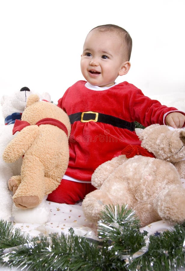 Santa baby stock image. Image of cute, bear, green, white - 12068549