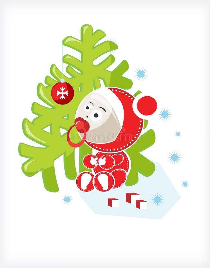 Santa baby stock vector. Illustration of happy, snow - 17324729