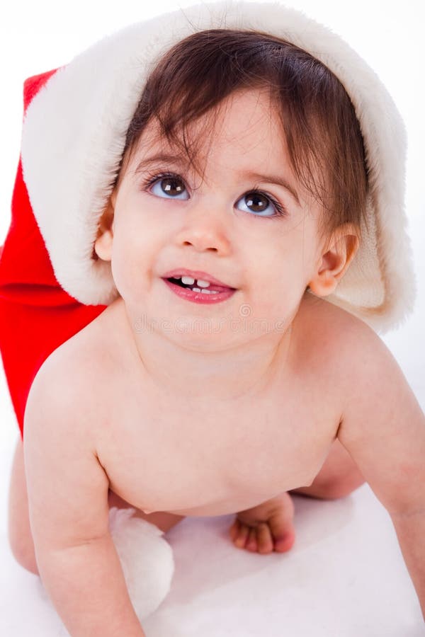 Santa baby smile stock photo. Image of beautiful, looking - 11889476