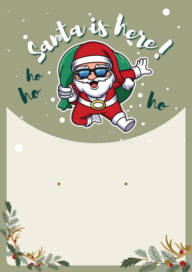 Santa Background Blank Template Christmas Party Invitation Stock ...