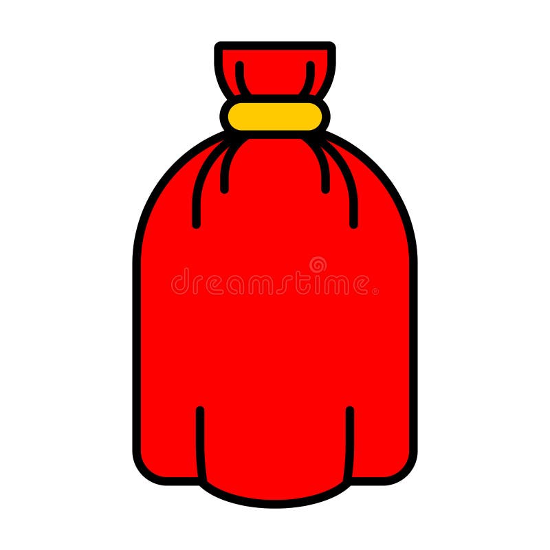 Santa Bag Isolated. Red Sack Full for Gift Stock Vector - Illustration ...