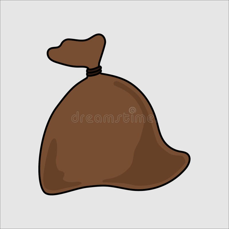 Santa Bag Vector on a Gray Background. Doodle Style Isolated Drawing ...