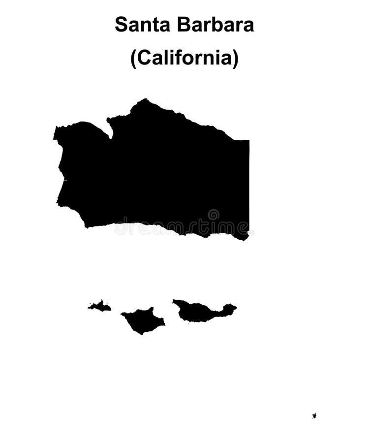 Santa Barbara outline map stock vector. Illustration of silhouette ...
