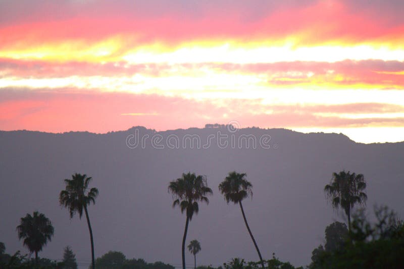 Santa Barbara Sunset stock image. Image of skyline, stunning - 58528829