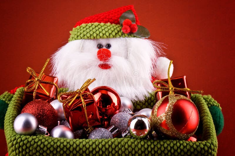 Santa basket stock image. Image of decor, seasonal, santa - 11861789