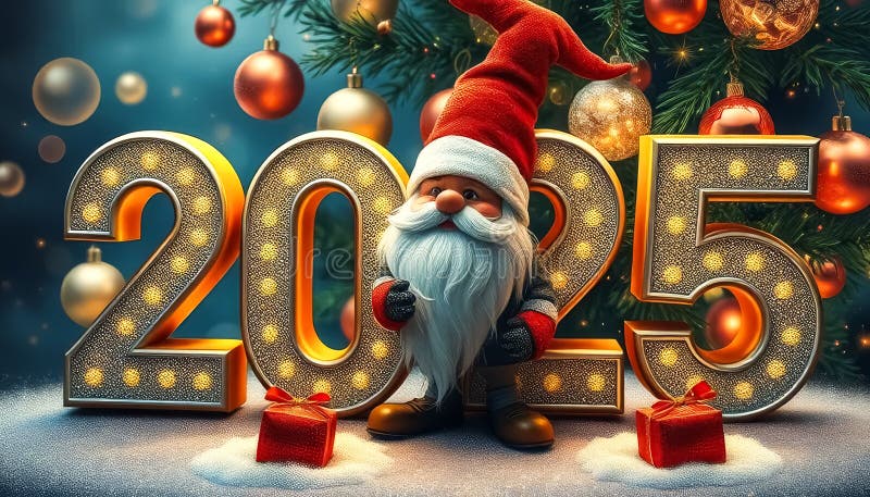 A Santa with a Beard and a Beard is Standing in Front of the Number ...