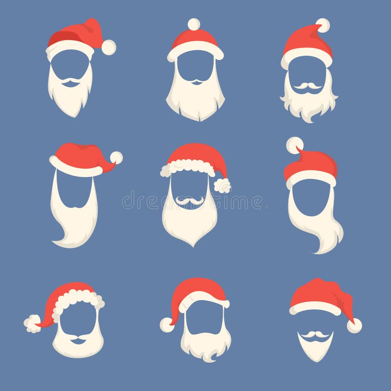 Santa beards set. stock vector. Illustration of design - 102900977