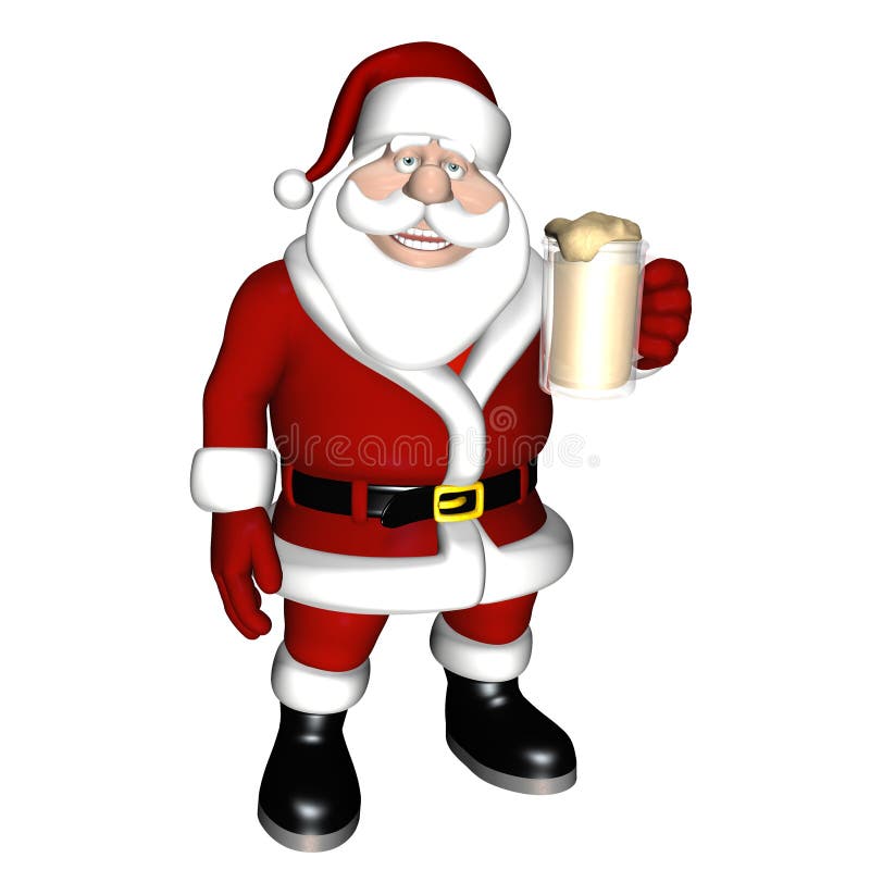 Santa Beer Toast stock illustration. Illustration of merry - 11833669