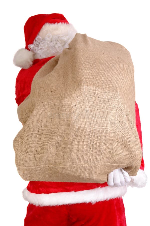 Santa with big sack stock photo. Image of sack, carrying - 7284268