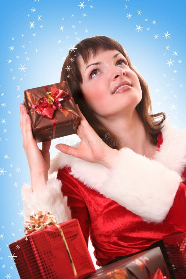 Santa on blue stock photo. Image of enjoyment, party - 11147932