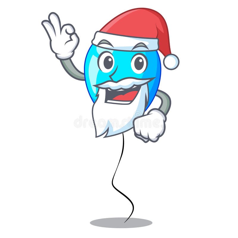 Santa Blue Balloon Bunch Design on Cartoon Stock Vector - Illustration ...