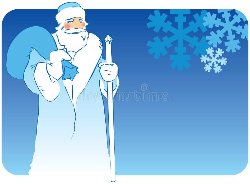 Santa in blue dress stock vector. Illustration of horizontal - 7537532