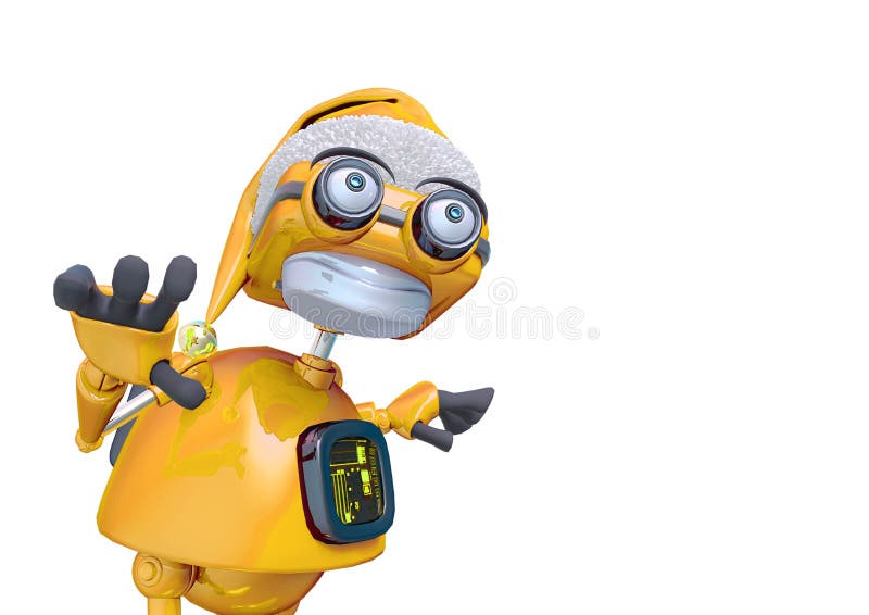 Santa Bot is Coming Slowly in White Background Stock Illustration ...