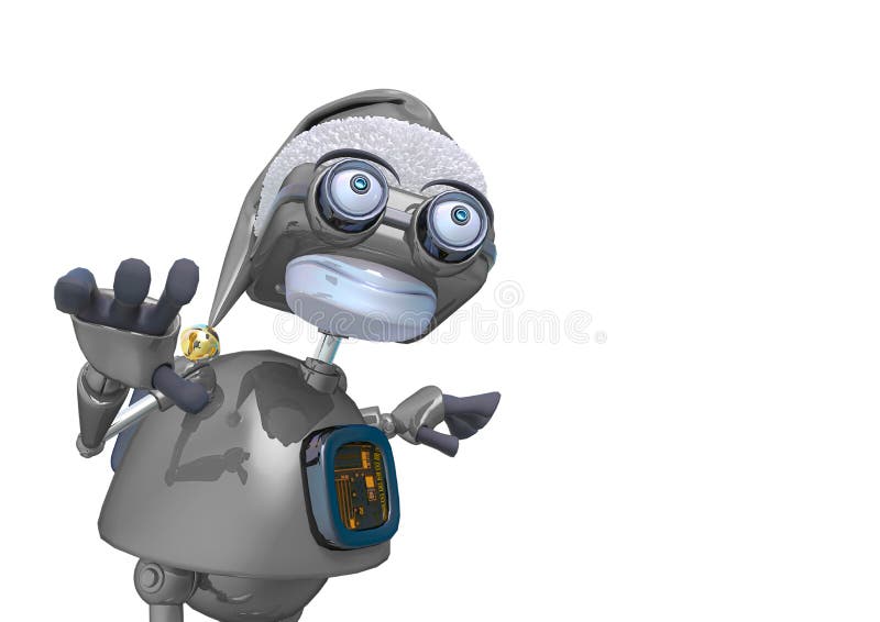 Santa Bot is Coming Slowly in White Background Stock Illustration ...