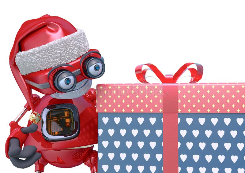 Santa Bot is Coming Slowly in White Background Stock Illustration ...
